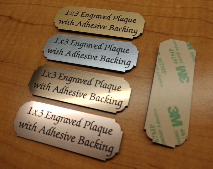 Custom Engraved 1x3 Plate With Calligraphy Script Font With Adhesive ...