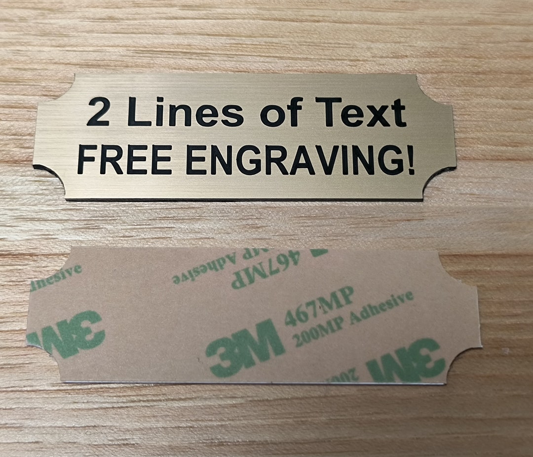 Custom Engraved 1x3 Brushed Gold Plate With Adhesive Backing & Your ...
