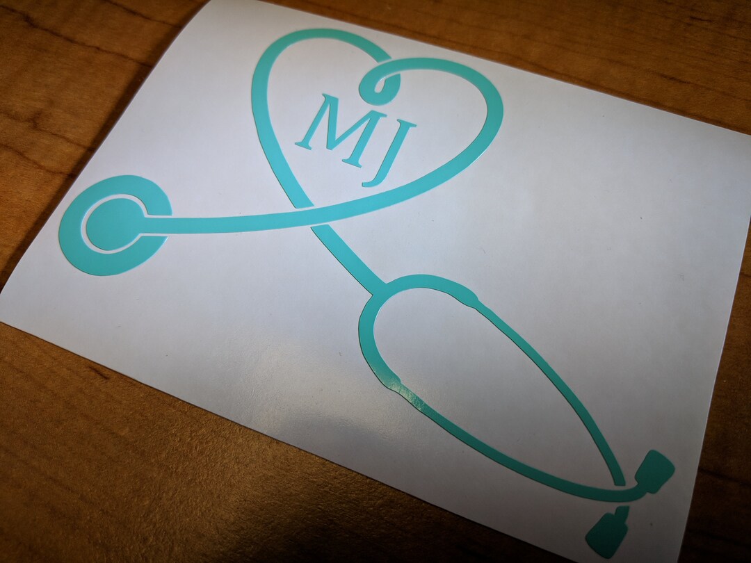 Custom Nurse Heart Vinyl Window Sticker With Your Initials Choice of 5 ...