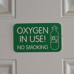 OXYGEN IN USE Engraved 3x5inch Front Door Sign | House Wall Siding ...