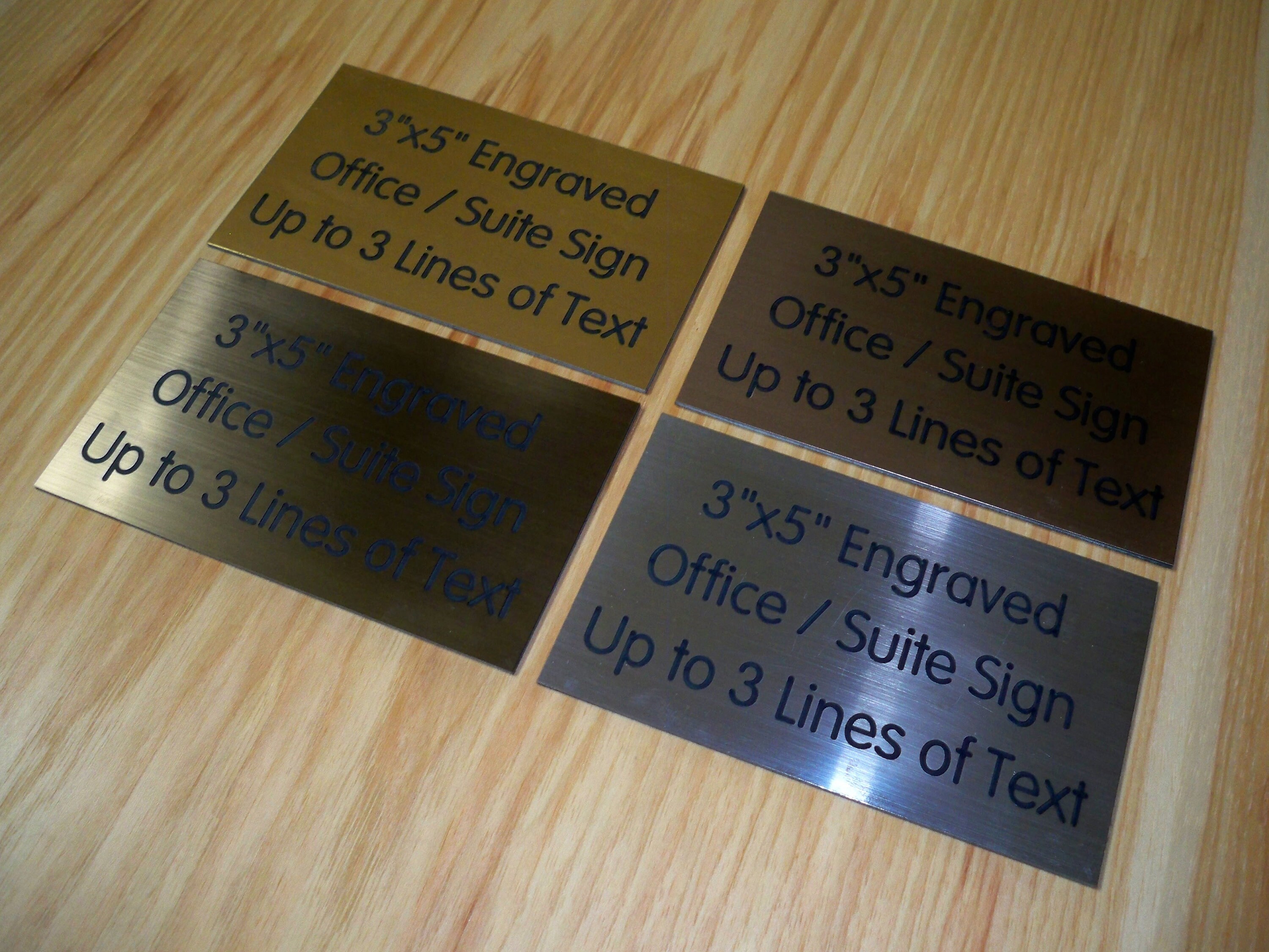 Custom Engraved 3x5 Office Sign 4 Brushed Metal Texture | Etsy