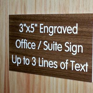 Custom Engraved 3x5 Office Sign 4 Woodgrain Texture Color - Etsy