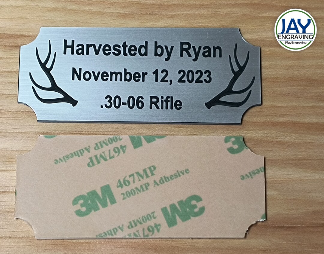 Elk Hunting Plaque / 1.25x3-inch Plate for Display / Brushed Silver ...