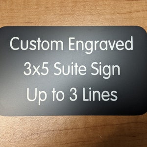 Custom Engraved 3x5 Satin Black Sign Personalized Wall Door Plaque Home ...
