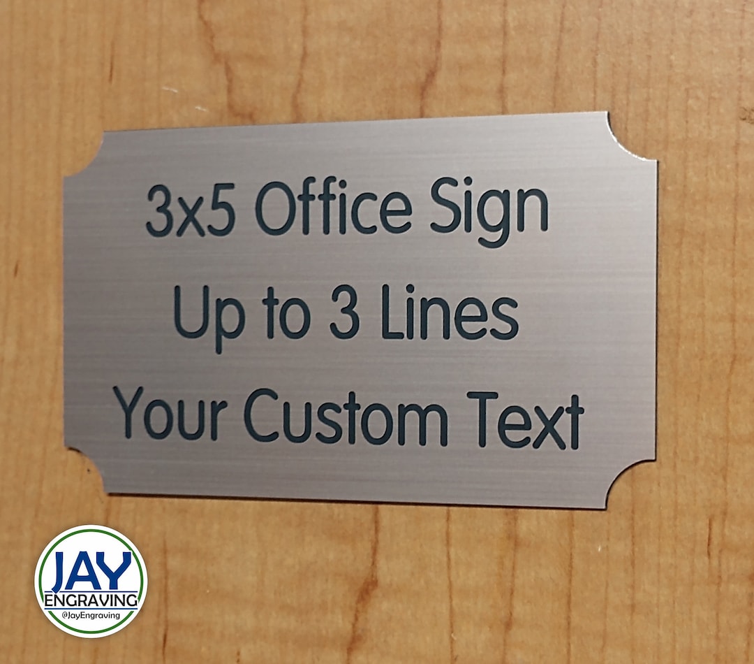 Custom Engraved 3x5 Office Sign | Copper Finish Name Plate ...