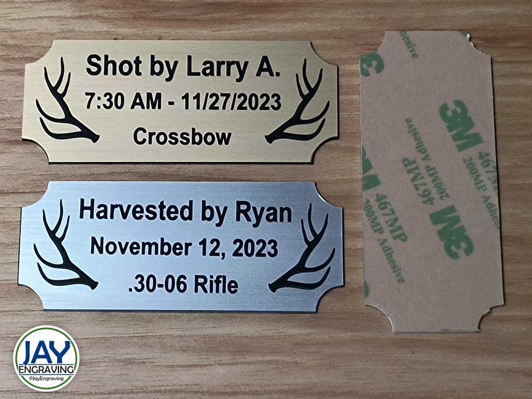 Custom Engraved 1st Elk Plaque 1.25"x3" Elk Hunting Plate Brushed Gold ...