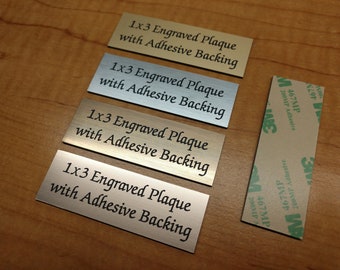 Custom Engraved 1x3 Gold Plate Adhesive Backing - Etsy