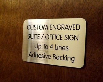 Custom Engraved 4x6 Black Office Sign Personalized Name - Etsy