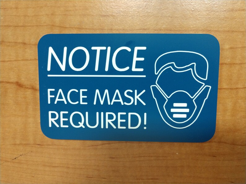 Notice Face Mask Required Engraved 3x5inch Office Wall Door - Etsy
