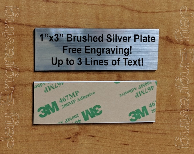 Custom Engraved 1x3 Brushed Gold Plate Adhesive Backing - Etsy