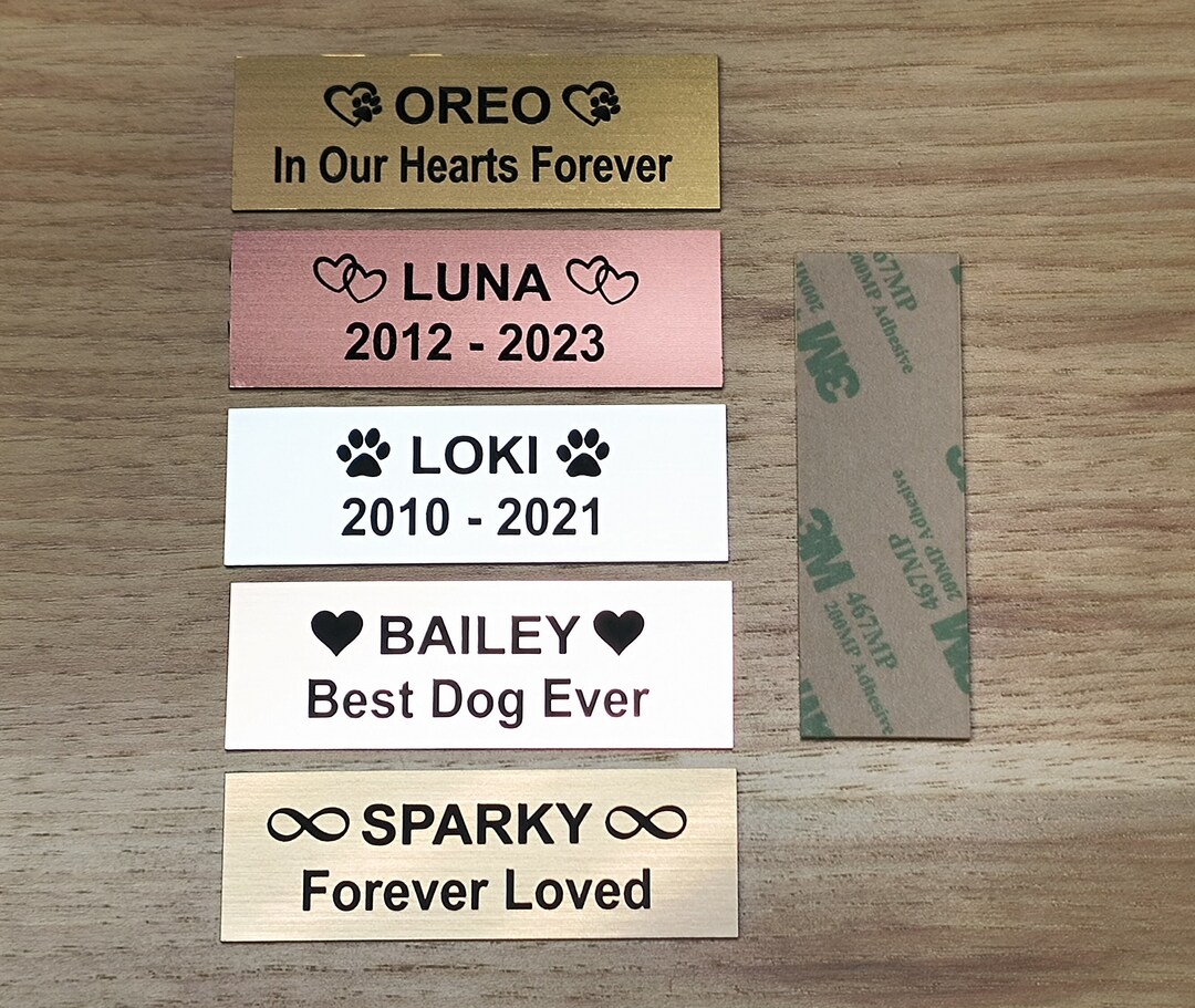 Custom Engraved 1x3 Pet Name Memorial Plaque / Gold, Rose Gold, Silver ...