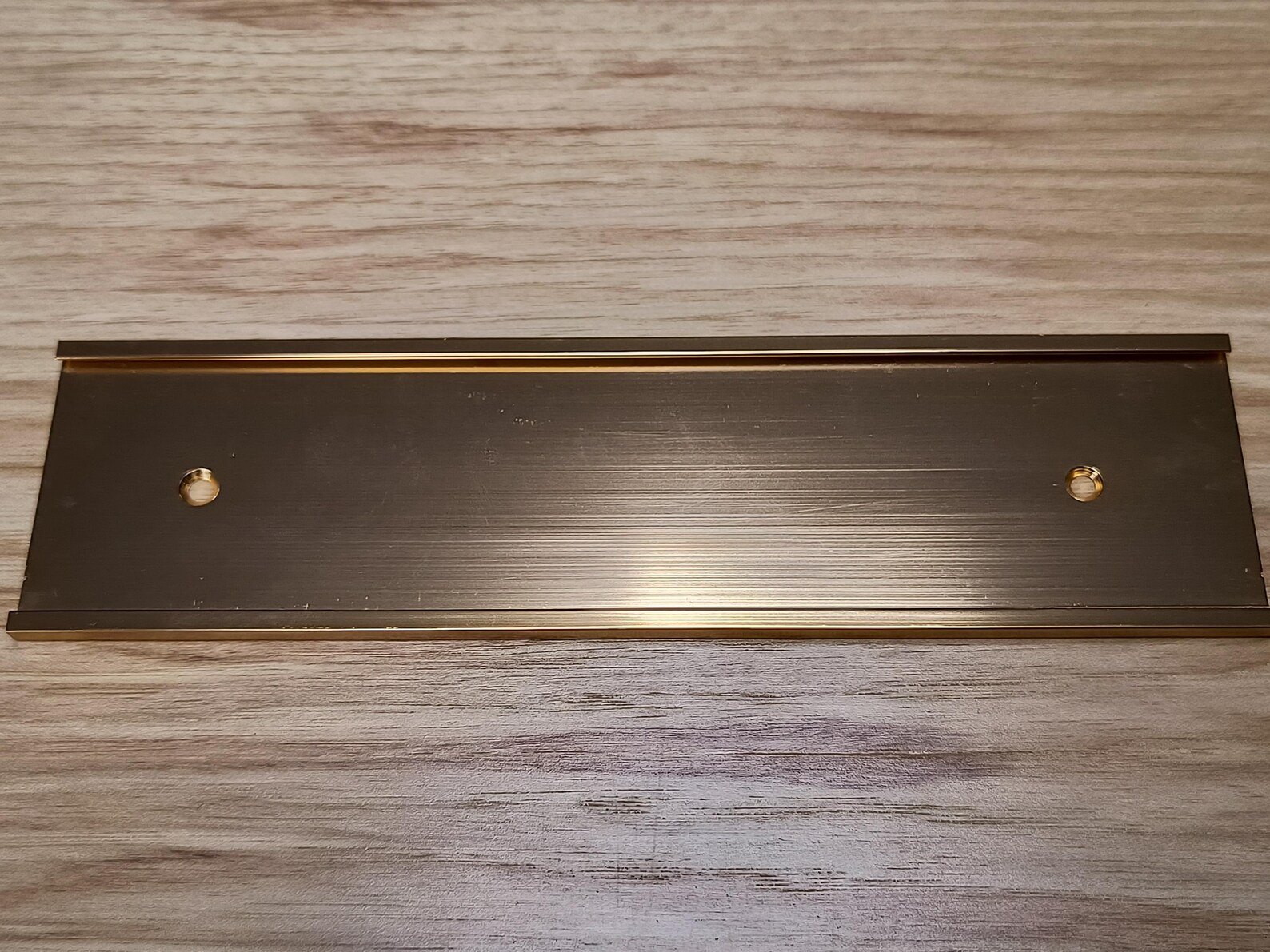 Custom Engraved 2x8 Name Plate With Rose Gold Aluminum Metal Holder ...
