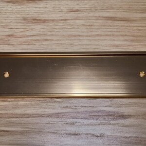 Custom Engraved 2x8 Name Plate With Rose Gold Aluminum Metal Holder ...