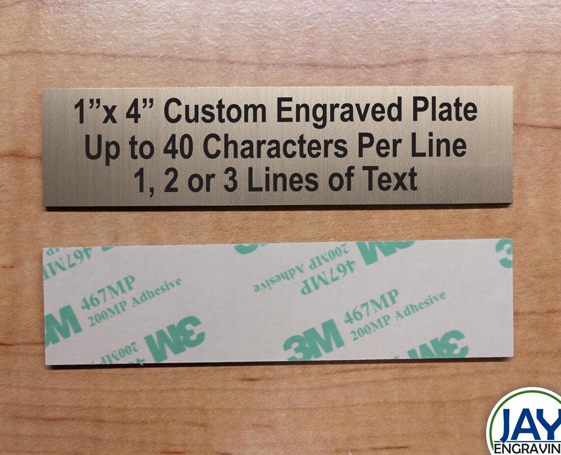 Custom Engraved 1x4 Gold Plate W/ Adhesive Back | Suite Sign Plaque ...