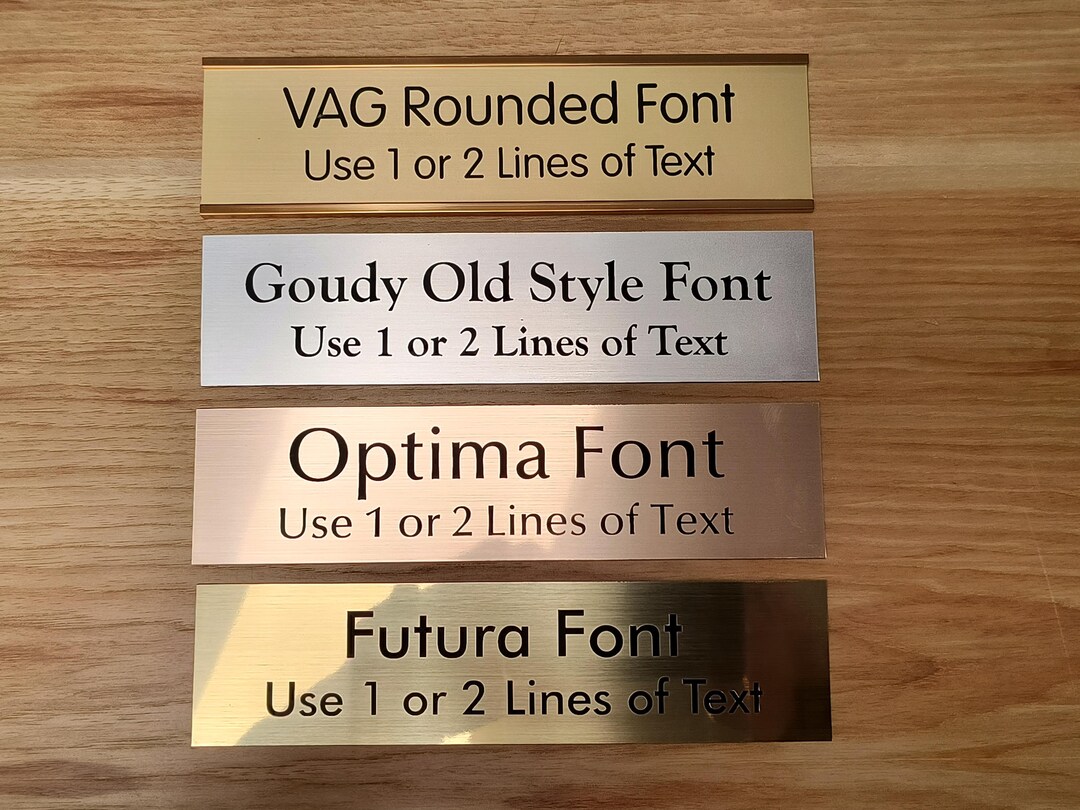 Custom Engraved 2x8 Name Plate With Rose Gold Aluminum Metal Holder ...