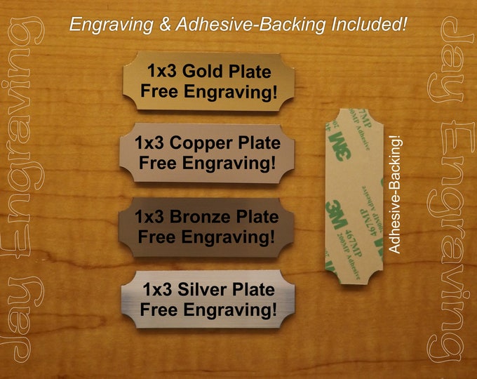 Custom Engraved 1x3 Bronze Plate W/ Adhesive Backing - Etsy