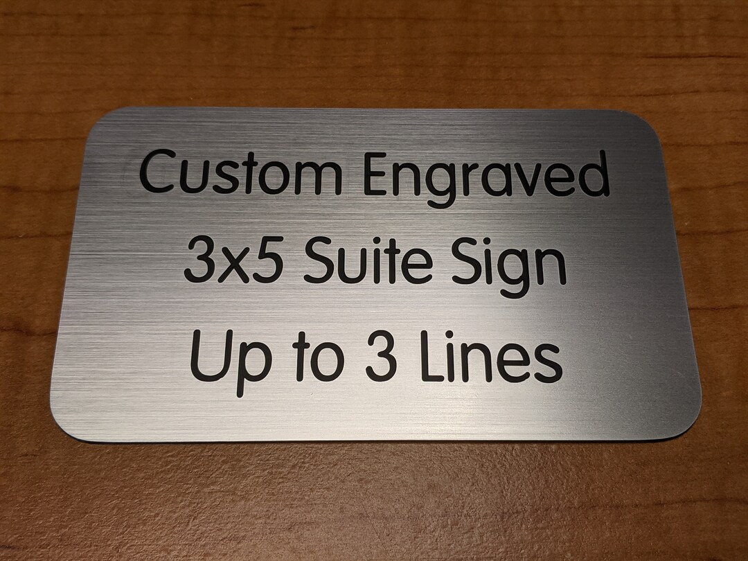 Custom Engraved 3x5 Brushed Silver Sign Personalized Wall Door Plaque ...