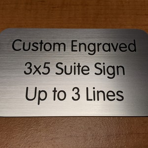 Custom Engraved 3x5 Brushed Silver Sign Personalized Wall Door Plaque ...