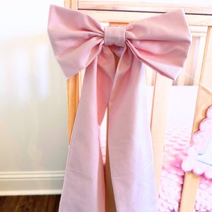 Oversized Crib Bows: Set of 2, White Cotton, Monogrammed Nursery Decor ...