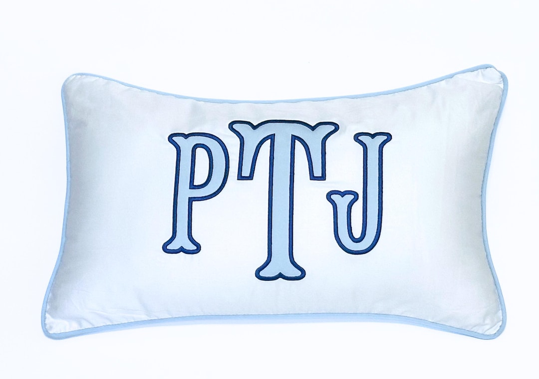 Initial Appliqué Monogram Pillow Cover: Personalized Nursery Decor ...