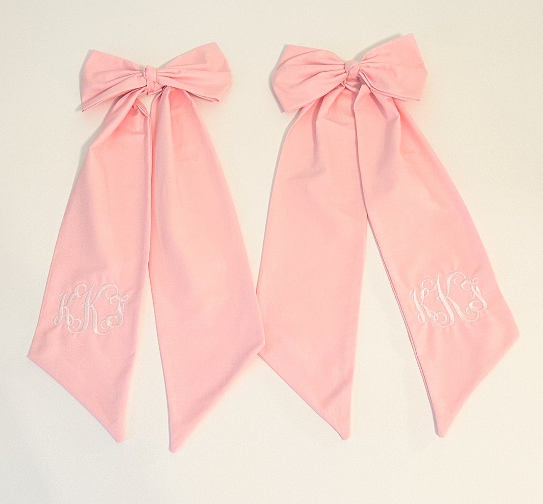 Oversized Pink Crib Bows: Monogrammed Baby Bed Decor, Set of 2 - Etsy