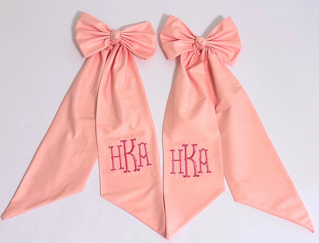 Oversized Crib Bows: Set of 2 Pink Baby Bed Decor, Monogrammed - Etsy