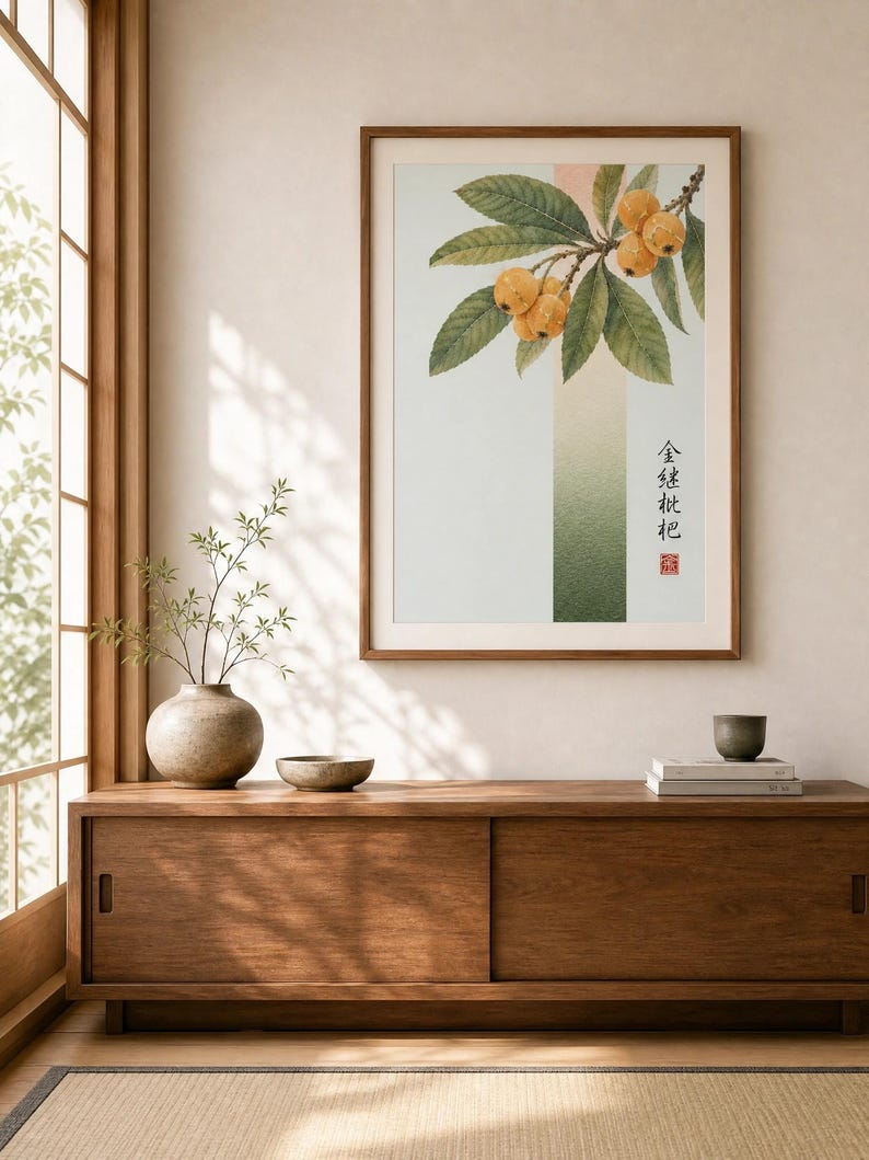 Kintsugi Loquat Printable | Japanese Minimalist Decor | Wabi Sabi ...