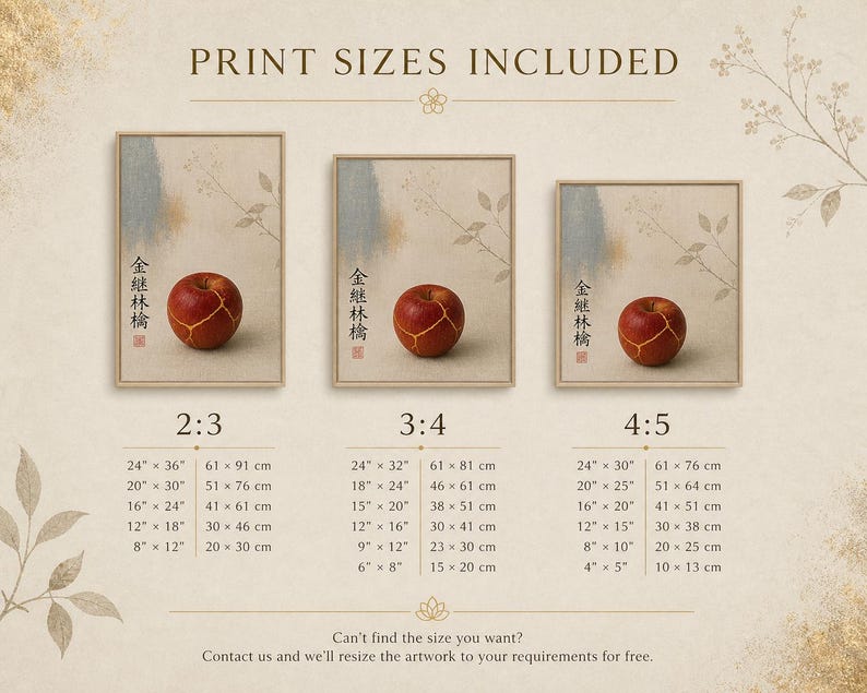 Kintsugi Loquat Printable | Japanese Minimalist Decor | Wabi Sabi ...