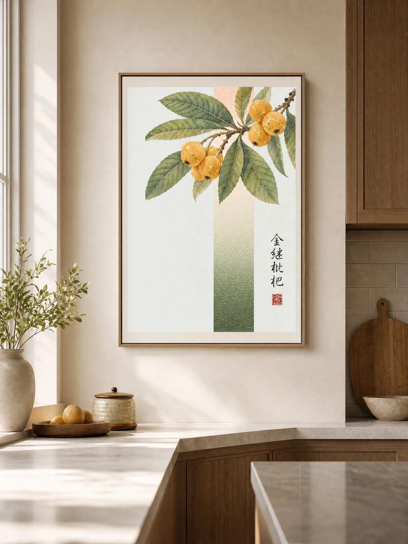 Kintsugi Loquat Printable | Japanese Minimalist Decor | Wabi Sabi ...