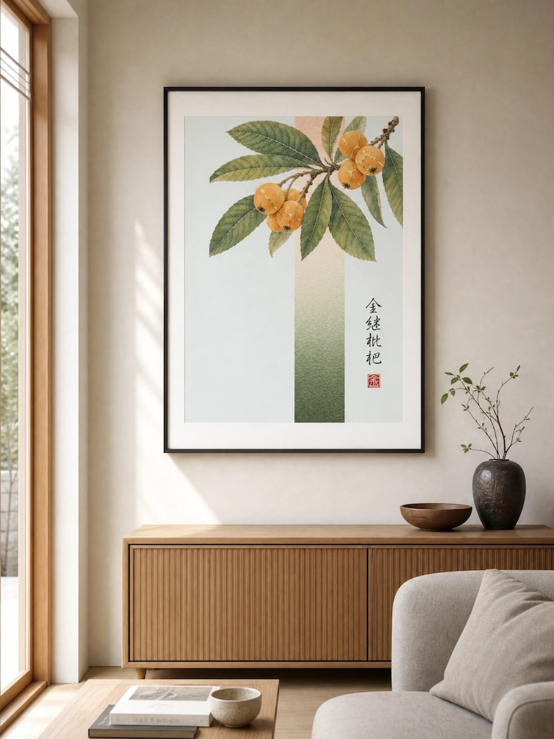Kintsugi Loquat Printable | Japanese Minimalist Decor | Wabi Sabi ...