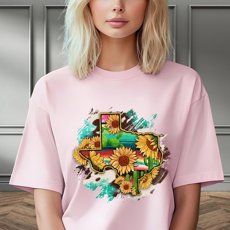 Serape Texas Sunflower Flag DTF Transfer, Turquoise Cow Print Bow Dtf ...