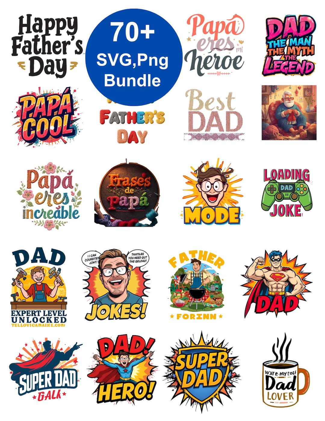 Father's Day SVG Bundle, Dad Quotes PNG, Funny Dad Shirt Designs ...