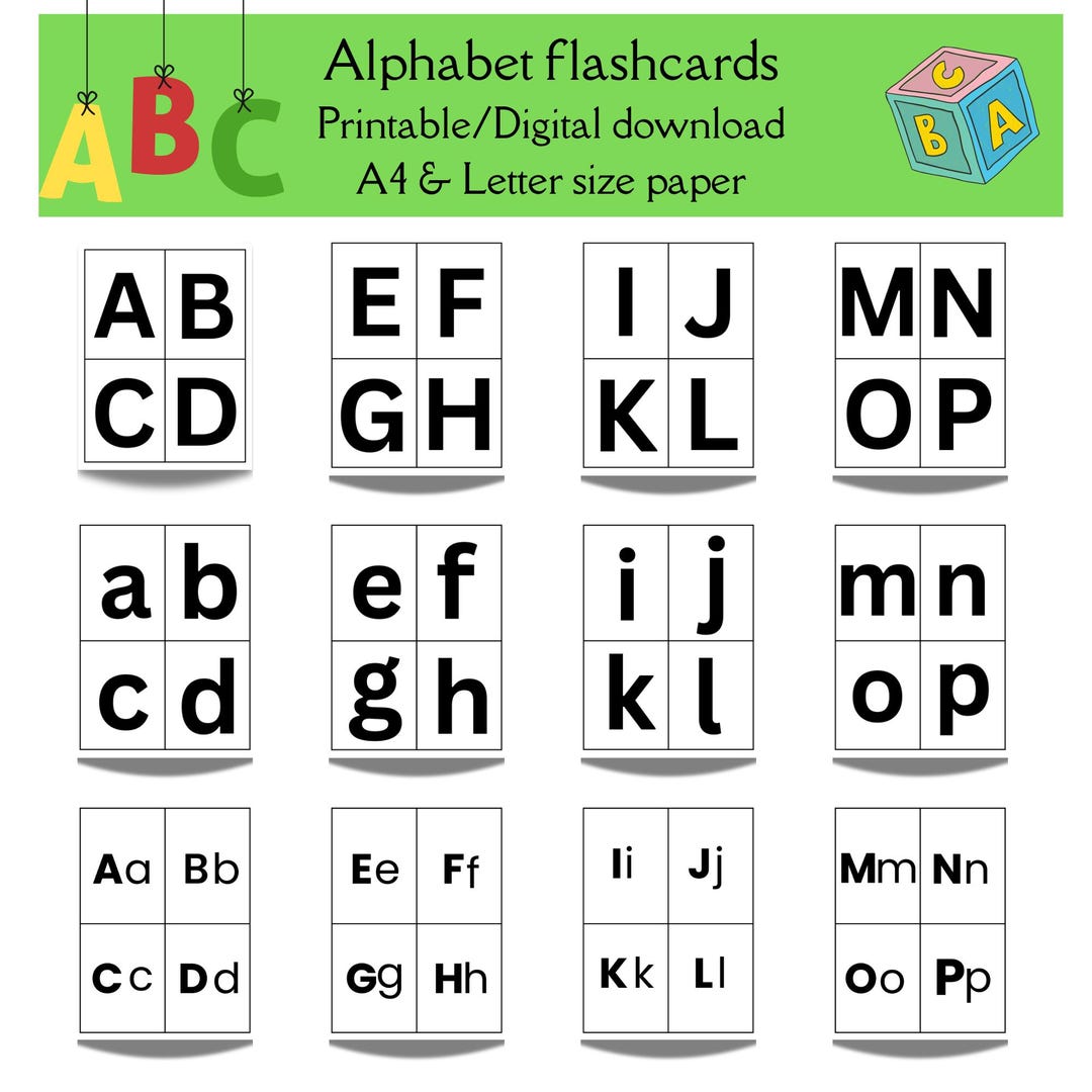 Alphabet Flashcards, Uppercase, Lowercase, Vowels (digital Download) - Etsy