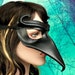 Black Leather Raven Mask Handcrafted Crow Eyemask With Hooked - Etsy