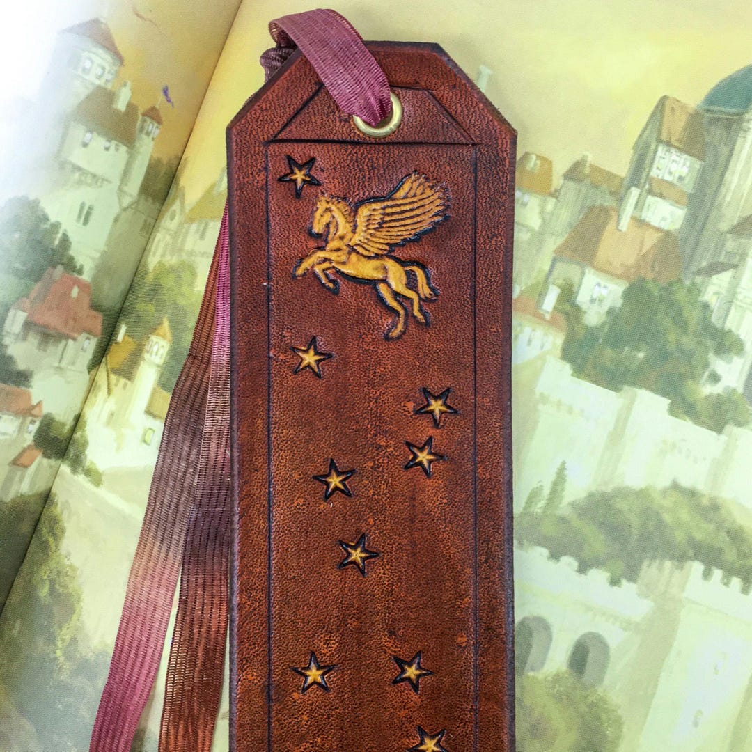 Leather Unicorn and Pegasus Bookmark, Handcrafted Leather Mythology ...