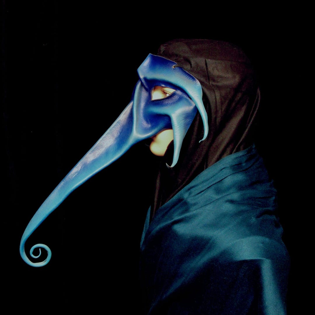 Blue Leather Insect Alien Mask, Handcrafted Art Mask, Insect Alien ...