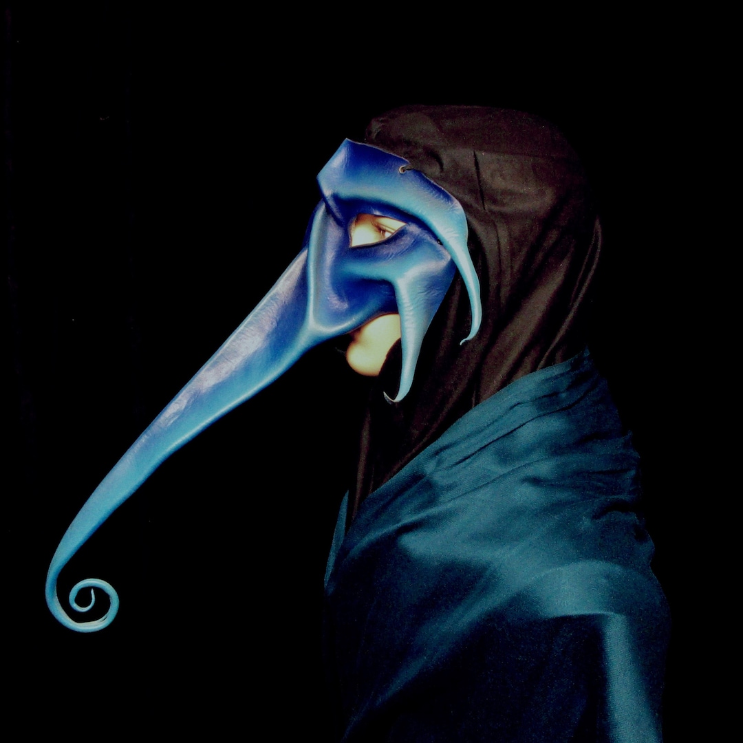 Blue Leather Insect Alien Mask, Handcrafted Art Mask, Insect Alien ...