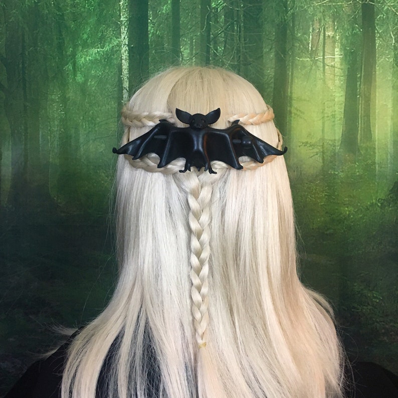 Leather Bat Hair Slide Handcrafted Bat Stick Barrette Cute - Etsy