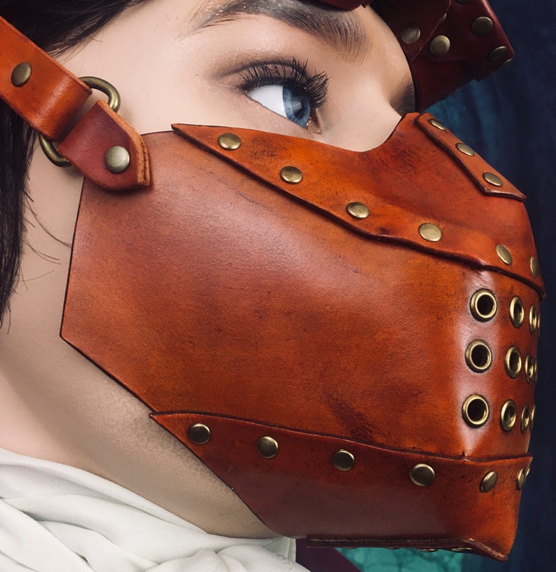 Leather Steampunk Costume Respirator, Handmade Diesel Punk Zombie ...