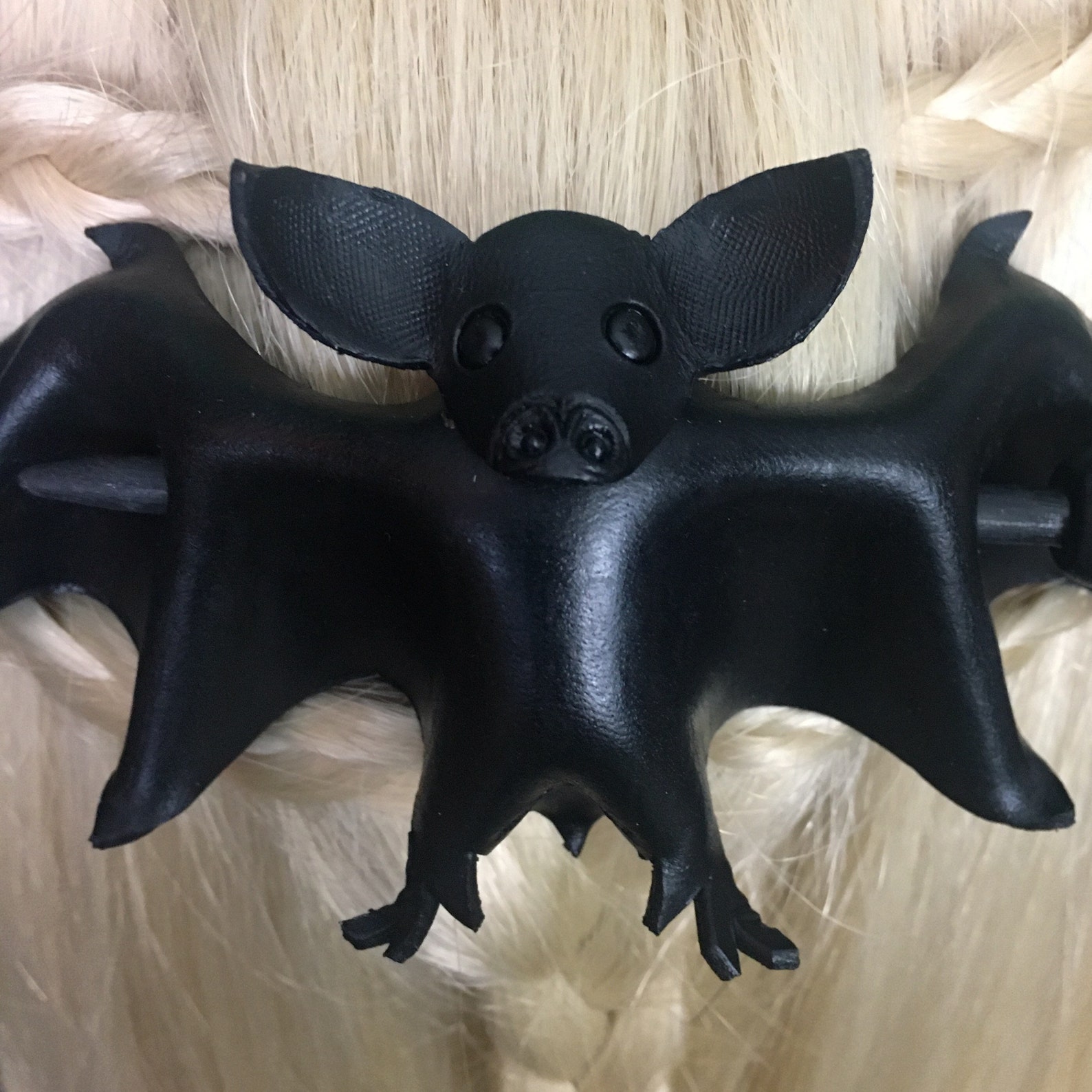 Leather Bat Hair Slide Handcrafted Bat Stick Barrette Cute | Etsy