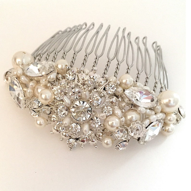 The Princess Hair Comb Diamond Bridal HairComb Bridal Comb | Etsy