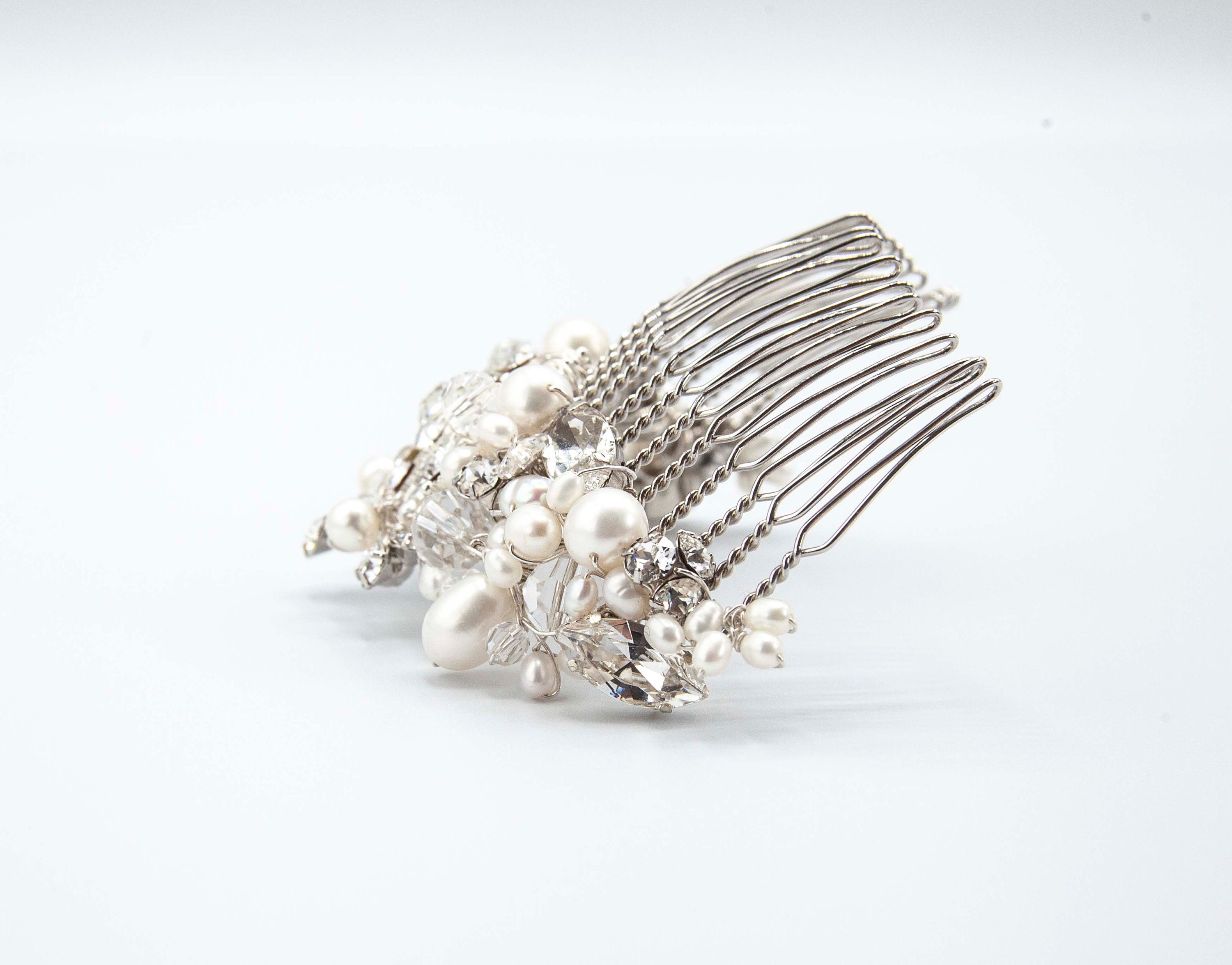 The Princess Hair Comb, Diamond Bridal Haircomb, Bridal Comb, Silver ...