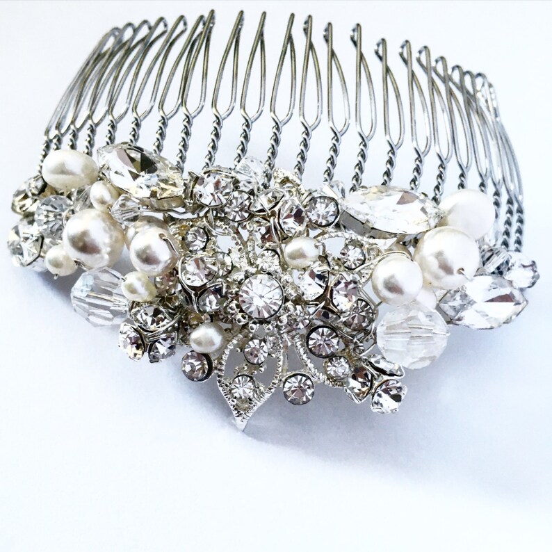 The Princess Hair Comb Diamond Bridal HairComb Bridal Comb | Etsy