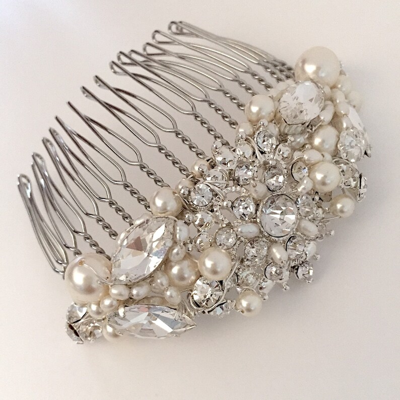 The Princess Hair Comb Diamond Bridal HairComb Bridal Comb | Etsy