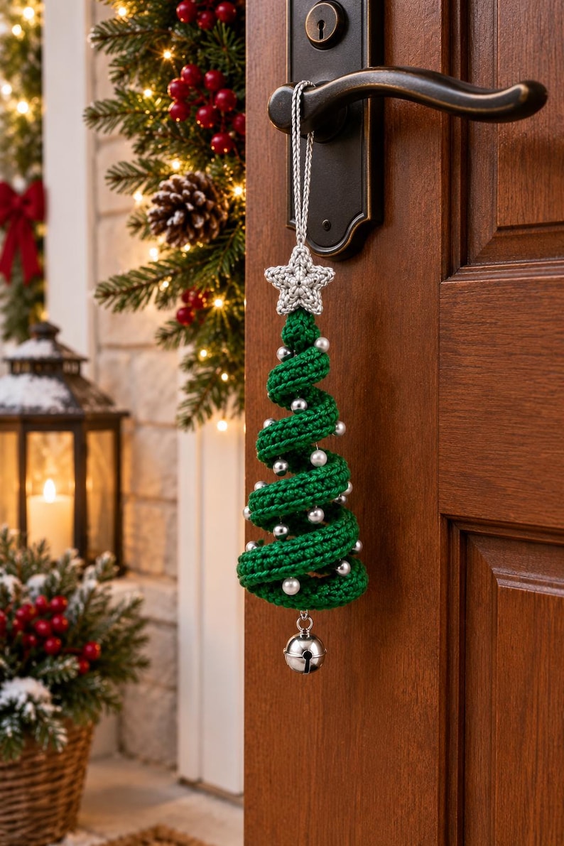 Crochet Christmas Tree Pattern, Wind Spinner Ornament, Spiral Hanging ...