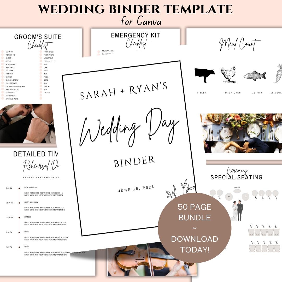 Ultimate Wedding Day Planning Binder Template | Instant Download ...
