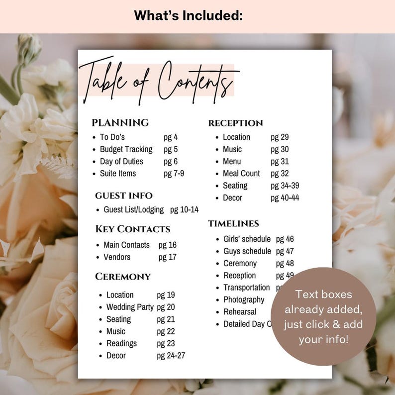 Ultimate Wedding Day Planning Binder Template | Instant Download ...