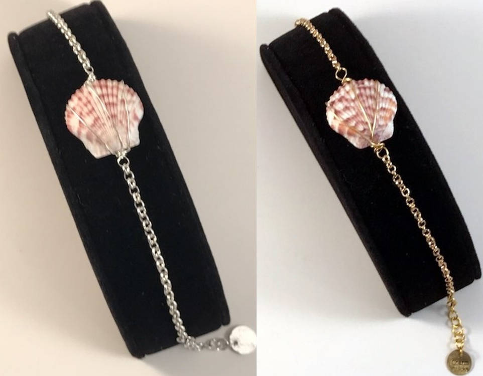 Pulsera de conchas marinas, joyas de conchas marinas, envueltas en ...