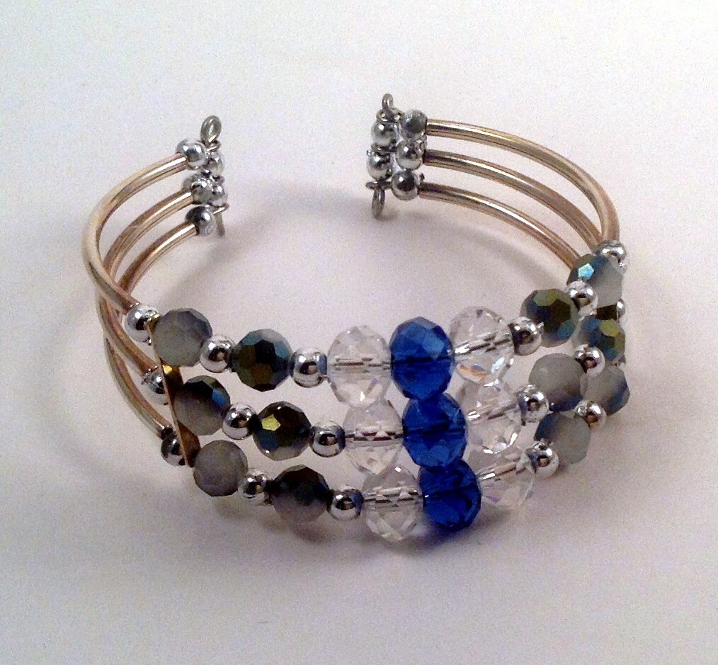 Handmade Cuff, Crystal Bracelet, Memory Wire Bracelet, Cuff Bracelet ...