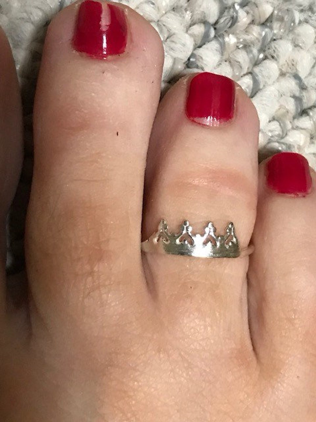 Princess Toe Ring,crown Toe Ring,sterling Silver Toe Ring,dainty Toe ...
